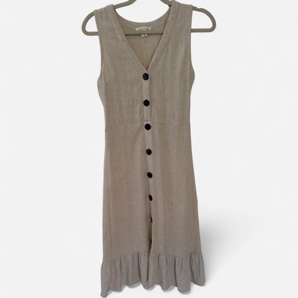 Monteau | Dresses | Monteau Taupe Sleeveless Midi Dress | Poshmark